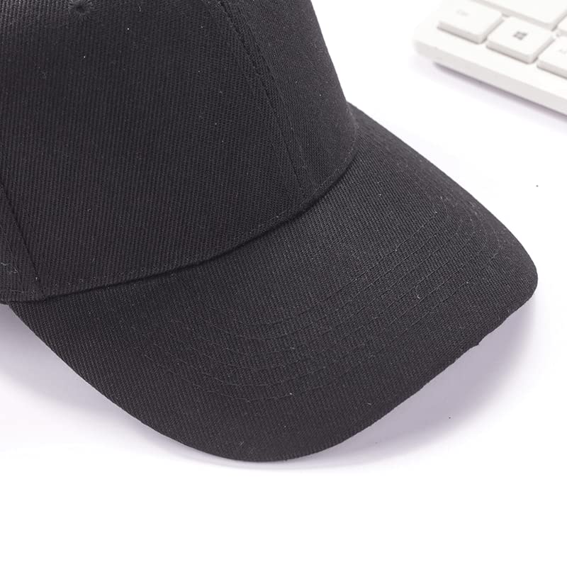 Unisex Adjustable Baseball Cap Golf Hat Cotton Cap Vintage Cotton Washed Blank Ball Cap for Men and Women (hat2-black Grey Khaki)