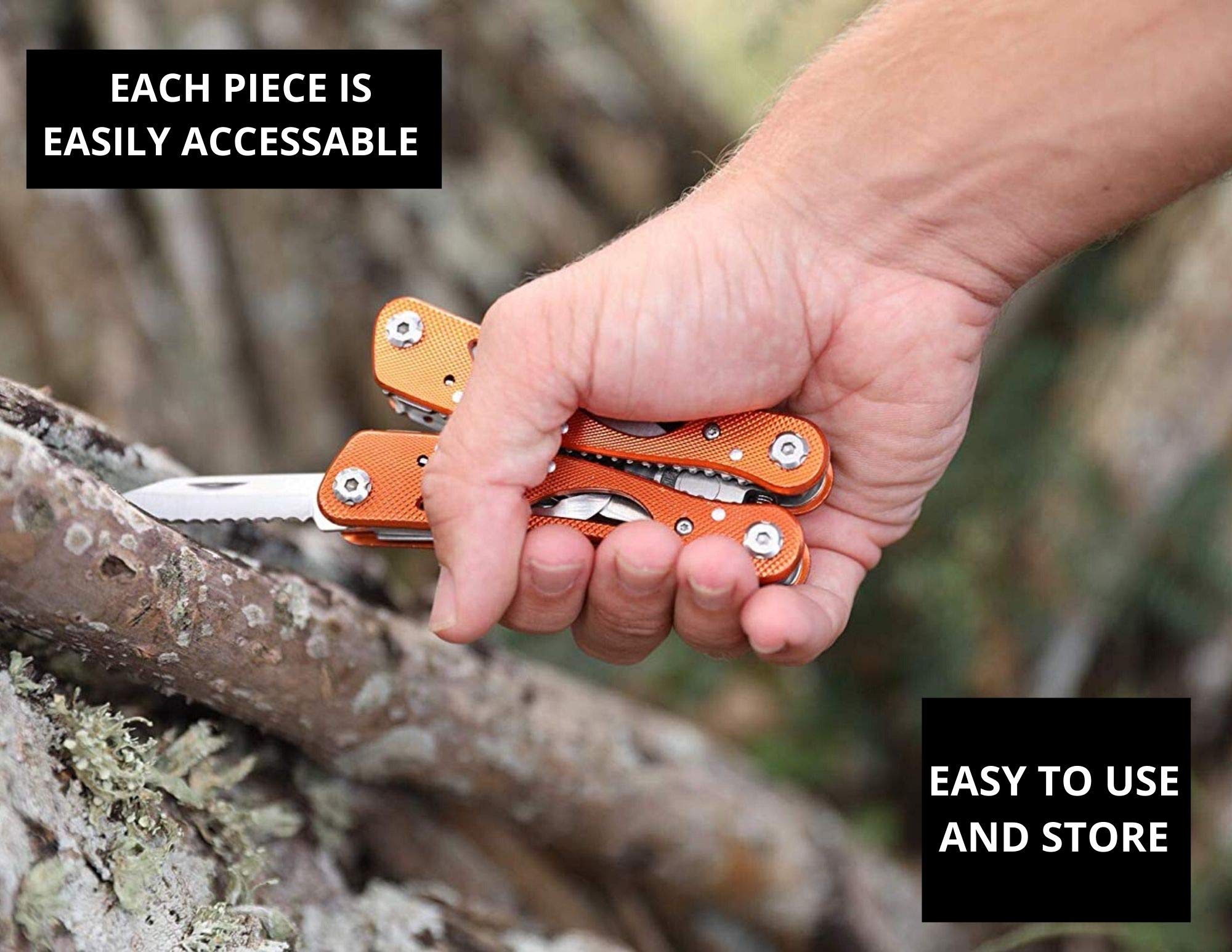 Multitool knife with sheath 15-in-1 Portable Pocket Multifunctional heavy duty, Folding Saw, Wire Cutter, Pliers, Sheath Multipurpose, Survival, Camping, Hunting, Car Set, tools, survival gear