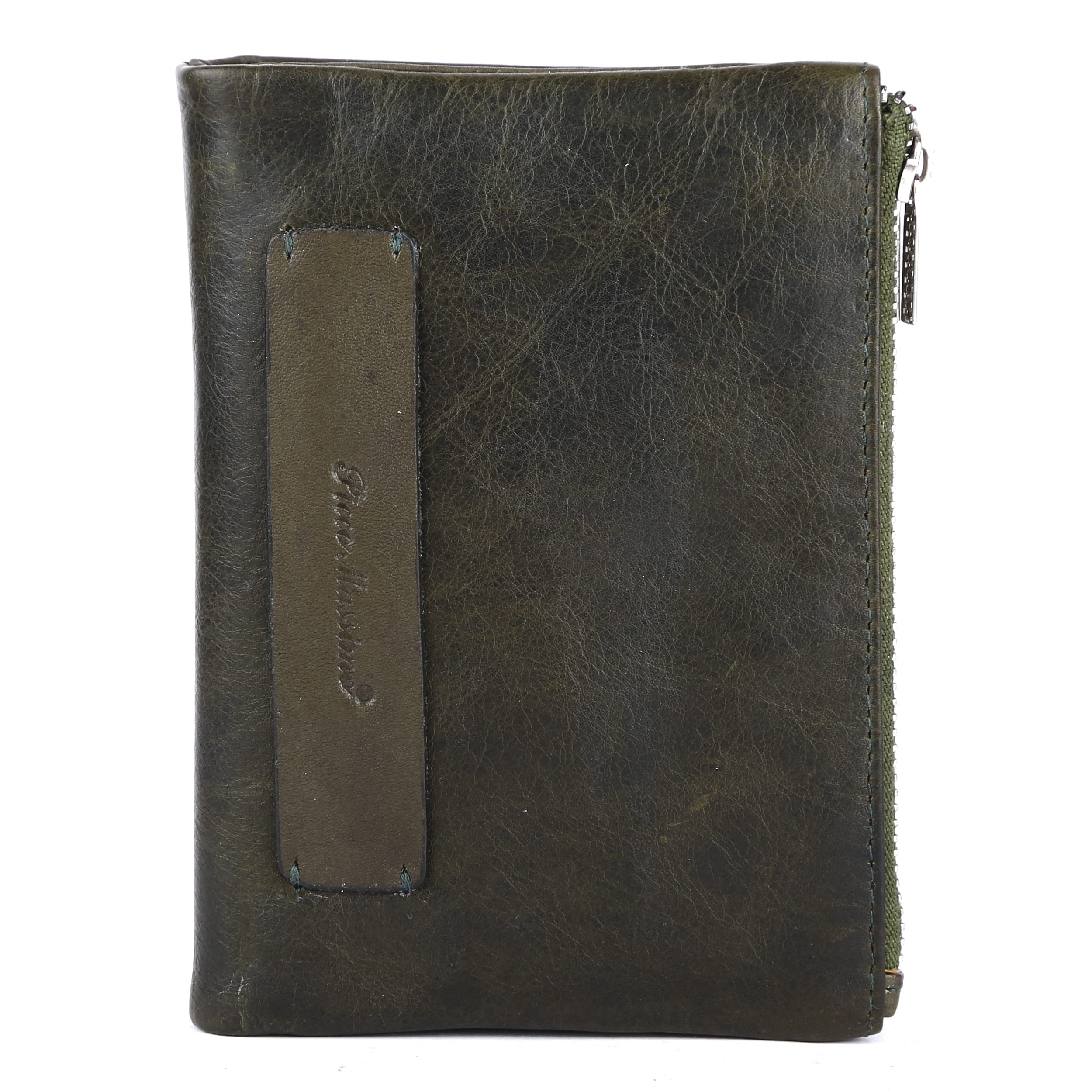 PICCO MASSIMO Genuine Leather women's Wallet | RFID blocking Leather wallet For women,Zipper Card Holder And Money Bi-Fold | Green Colour