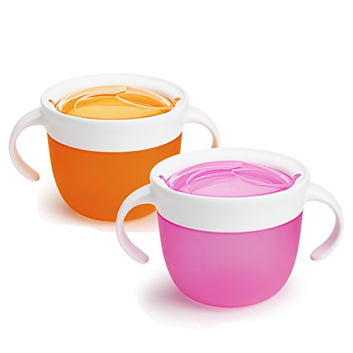 Munchkin® 2 Piece Snack Catcher®, Pink/Orange, 2 Count (Pack of 1)