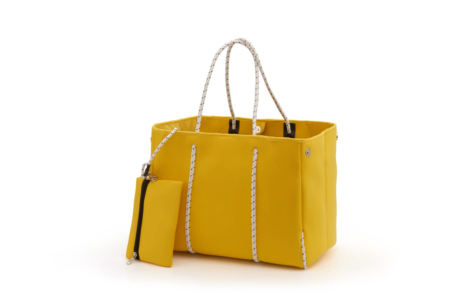 Oversized Neoprene Beach Bag, Tote Bag for Travel, Fitness, Swimming and Beach Vacations (Yellow)