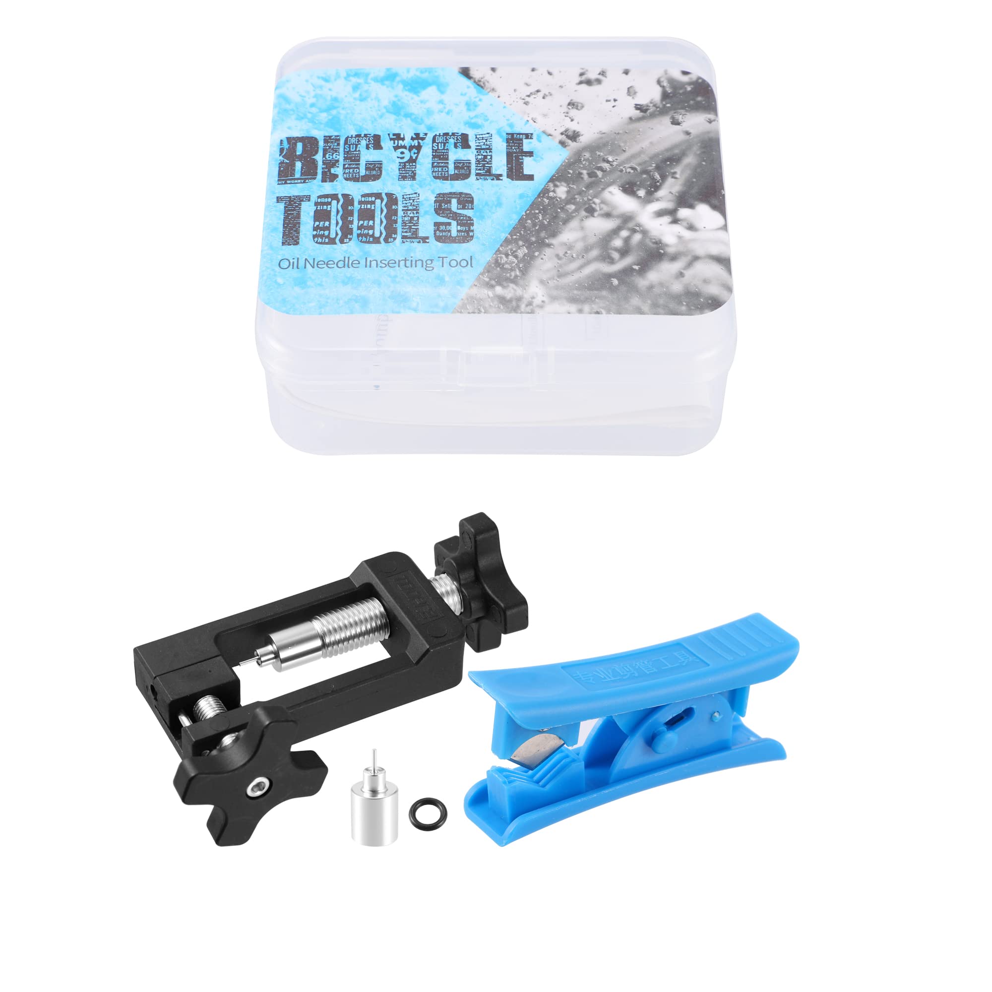 X AUTOHAUX Universal Bike Bicycle Hydraulic Disc Brake Hose Banjo Needle Driver Insertion Tool Kit with Cutter for Mountain Bike