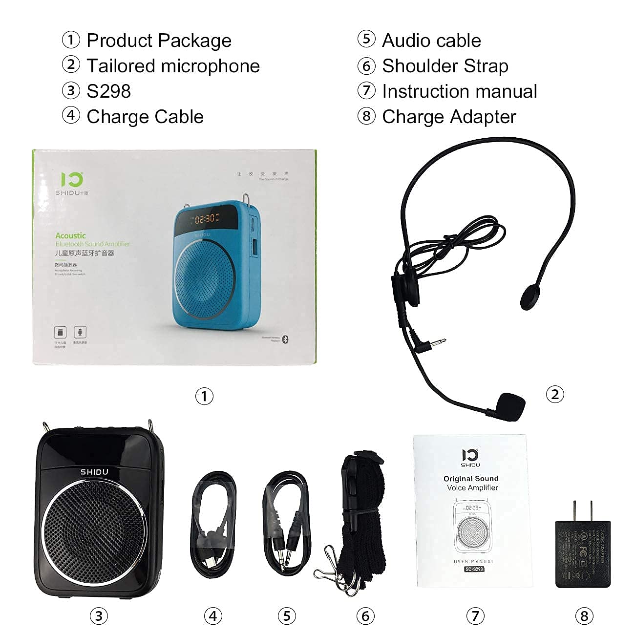 Recbot Voice Amplifier for Teachers with Microphone Headset, LED Display 2000mAh Rechargeable 15W Bluetooth Mini Portable Voice Amplifier Speaker for Teachers, Tour Guide, Coaches, Meeting