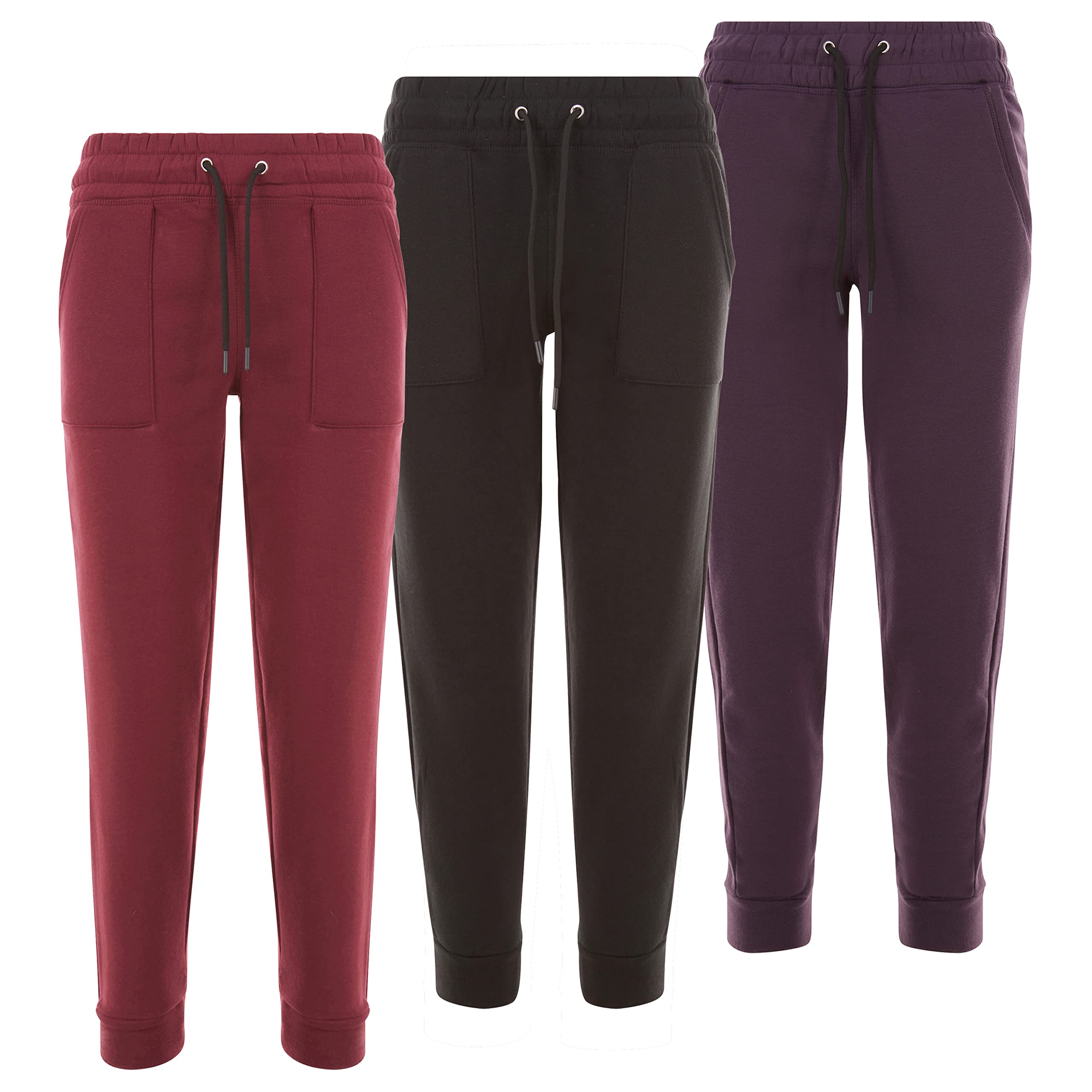 X Women 3 Pack Fleece Joggers Active Sweatpants with Pockets