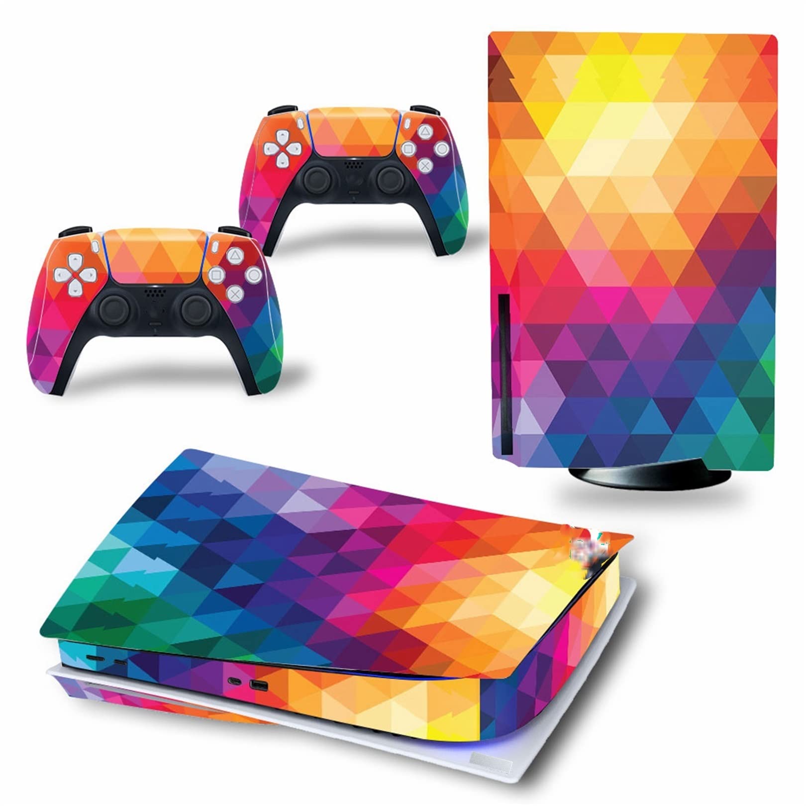 WREXIL LEEWEE for PS5 Skin Disc Edition & Digital Edition Console and Controller Vinyl Cover Skins Wraps Scratch Resistant, Compatible with for PS5 440695 No Foaming (Size : Disc Version)