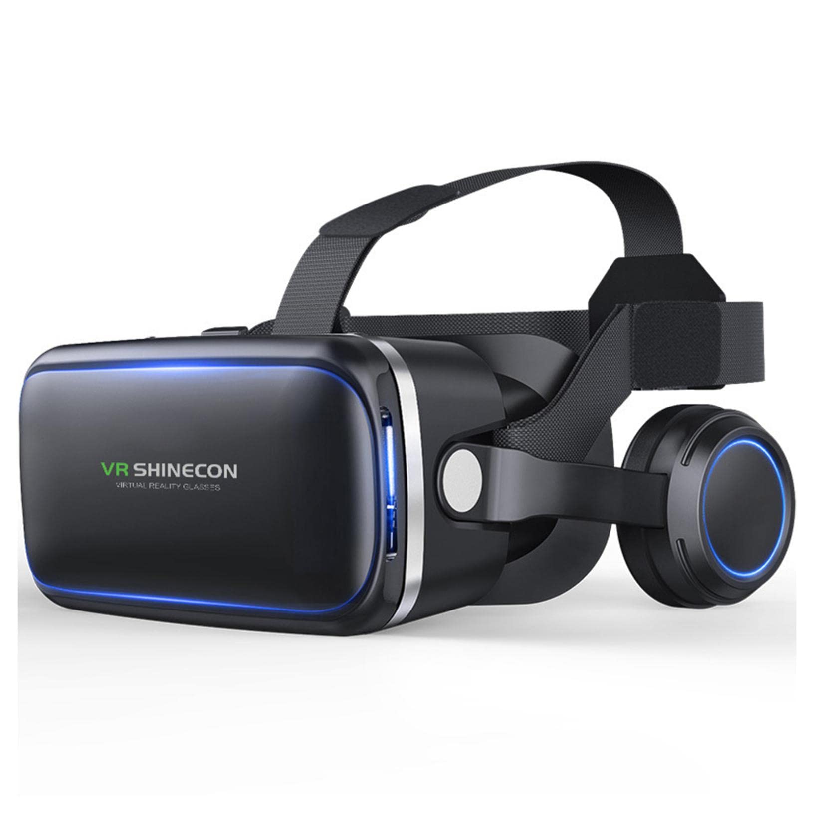 VR Blue Light Eye Protection Glasses Virtual Reality 3D Helmet 7-inch Large Screen Compatible with iOS&Android 3D Space Immersive Experience/Universal Virtual Reality Goggles for Kids&Adult