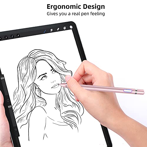 Stylus Pens for Touch Screens, Fine Point Stylist Pen Pencil Compatible with iPhone iPad Pro Air Mini and Other Tablets (Rose Gold)