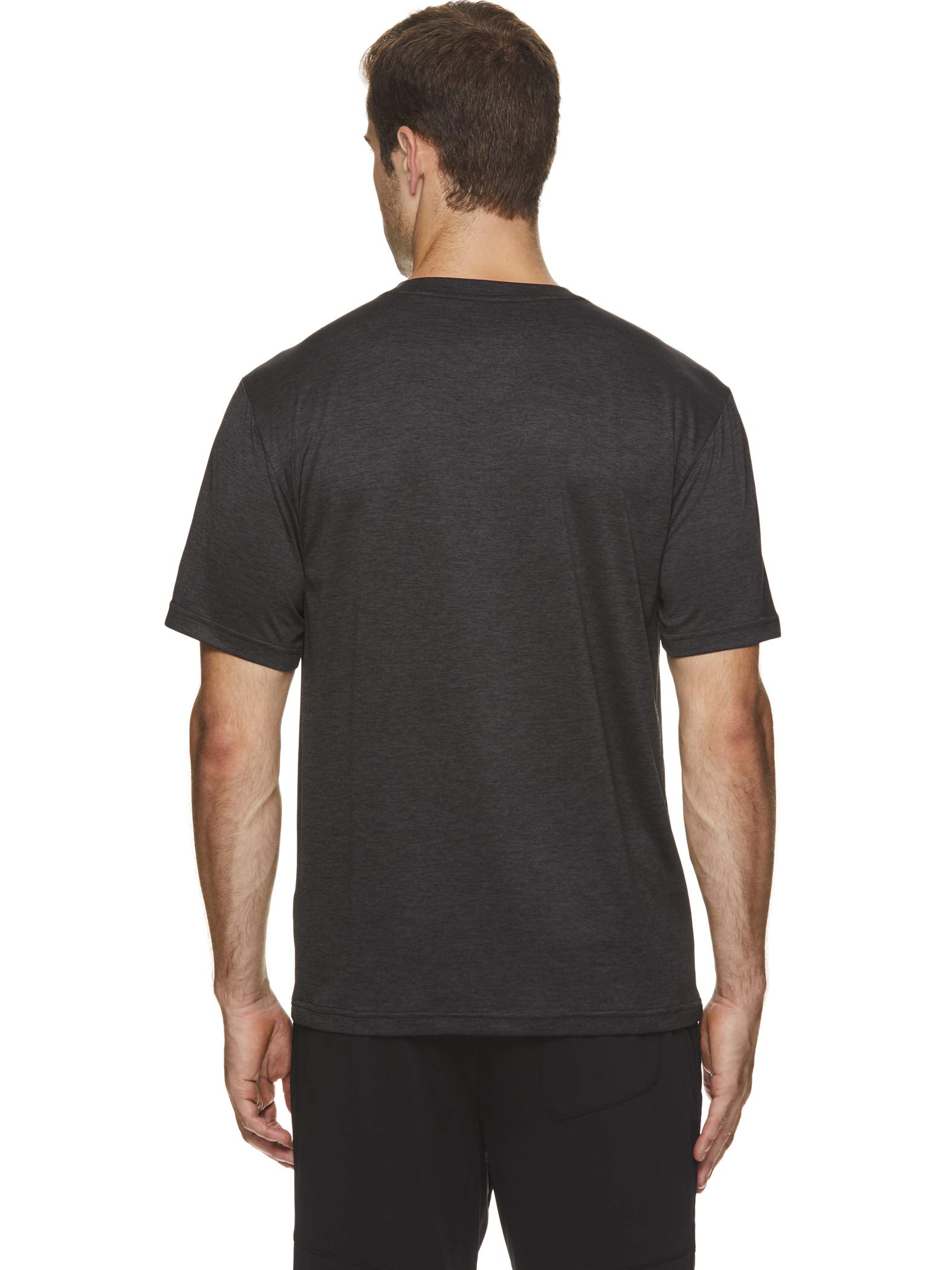 Reebok Men's Supersonic Crewneck Workout T-Shirt Designed with Performance Material - Reigning Black Heather, X-Large