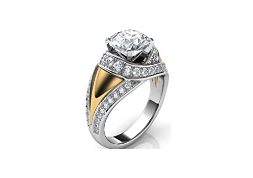 Solitaire 1.10Ct Simulated Diamond Women Engagement Ring,925 Sterling Silver Ring For Her,Wedding Ring For Women (8 US)