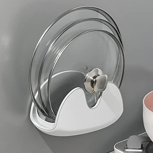 SEYFI Kitchen Shelves,U-Shaped Slot Pot Lid Rack, Bakeware Pot Lid Holder Organizer, Plastic Lid Stand, for Spatulas, Spoons, Cutting Boards, Wall Mounted