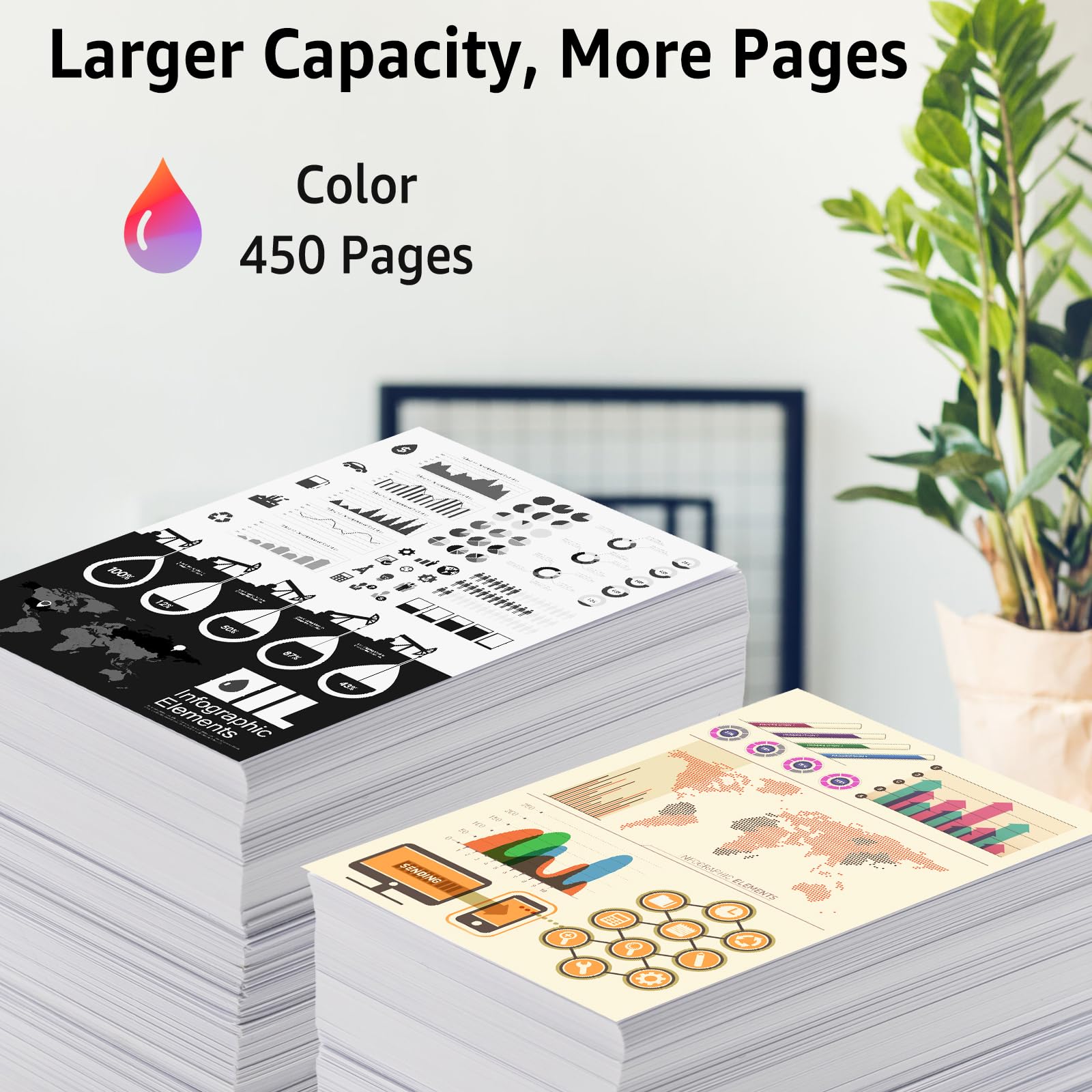 NineLeaf Remanufactured Ink Cartridge Replacement for HP 62XL 62 XL use in Envy 5540 5640 5660 7644 7645 OfficeJet 5740 8040 OfficeJet 200 250 Series Inkjet Printer(10 Pack Tri-Color