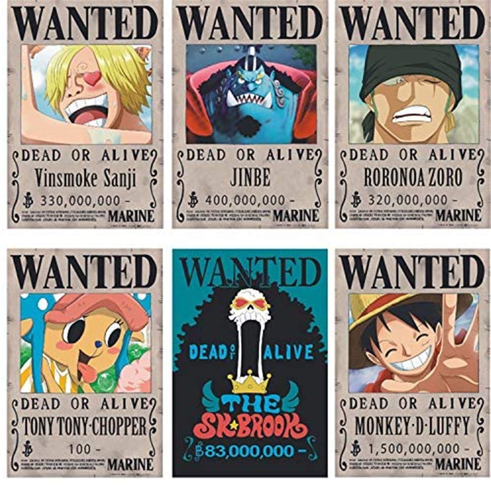 OP Pirate Anime Wanted Posters, New Edition, 28.5cm×19.5cm, Luffy 1.5 Billion, Pack of 24