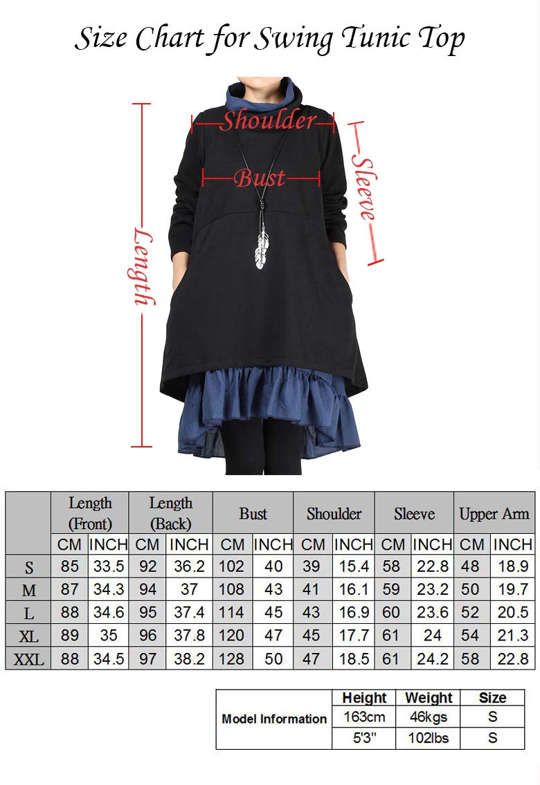 Mordenmiss Women's Flared Layers Dress Hi-Low Ruffle Hem Tunic Top M Burgundy