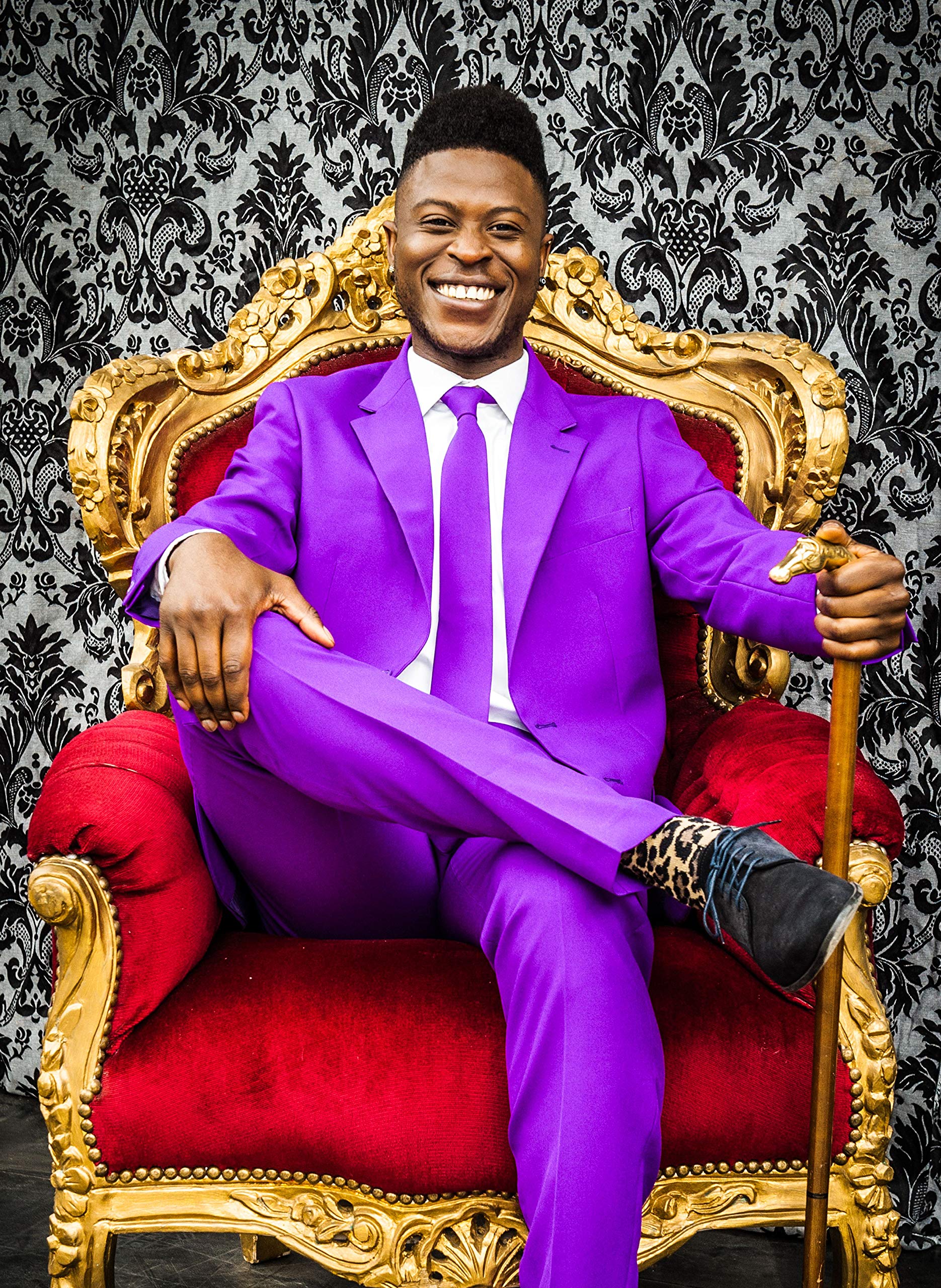 Opposuits Purple Prince Solid Purple Suit For Men Coming With Pants, Jacket and Tie, Purple Prince, US44