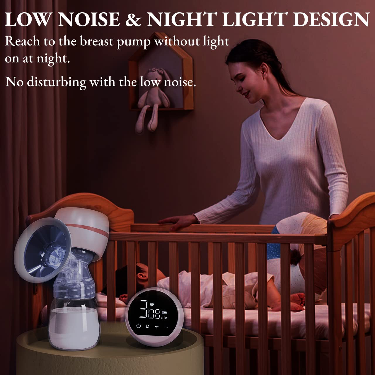 Portable Electric Breast Pump, Integrated Breast Pump with 2 Modes & 9 Levels, LED Display, Smart Touch, Low Noise, Memory Function, Type-C USB Charge, Pain Free Breast Pumps, 27mm Flange (Blue)