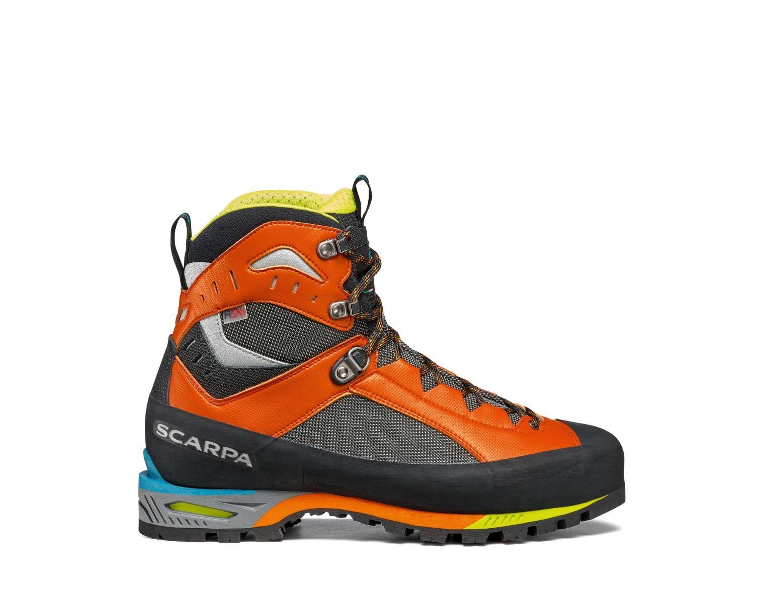 SCARPA Men's Charmoz HD Waterproof Boots for Hiking and Mountaineering - Shark/Orange - 11-11.5