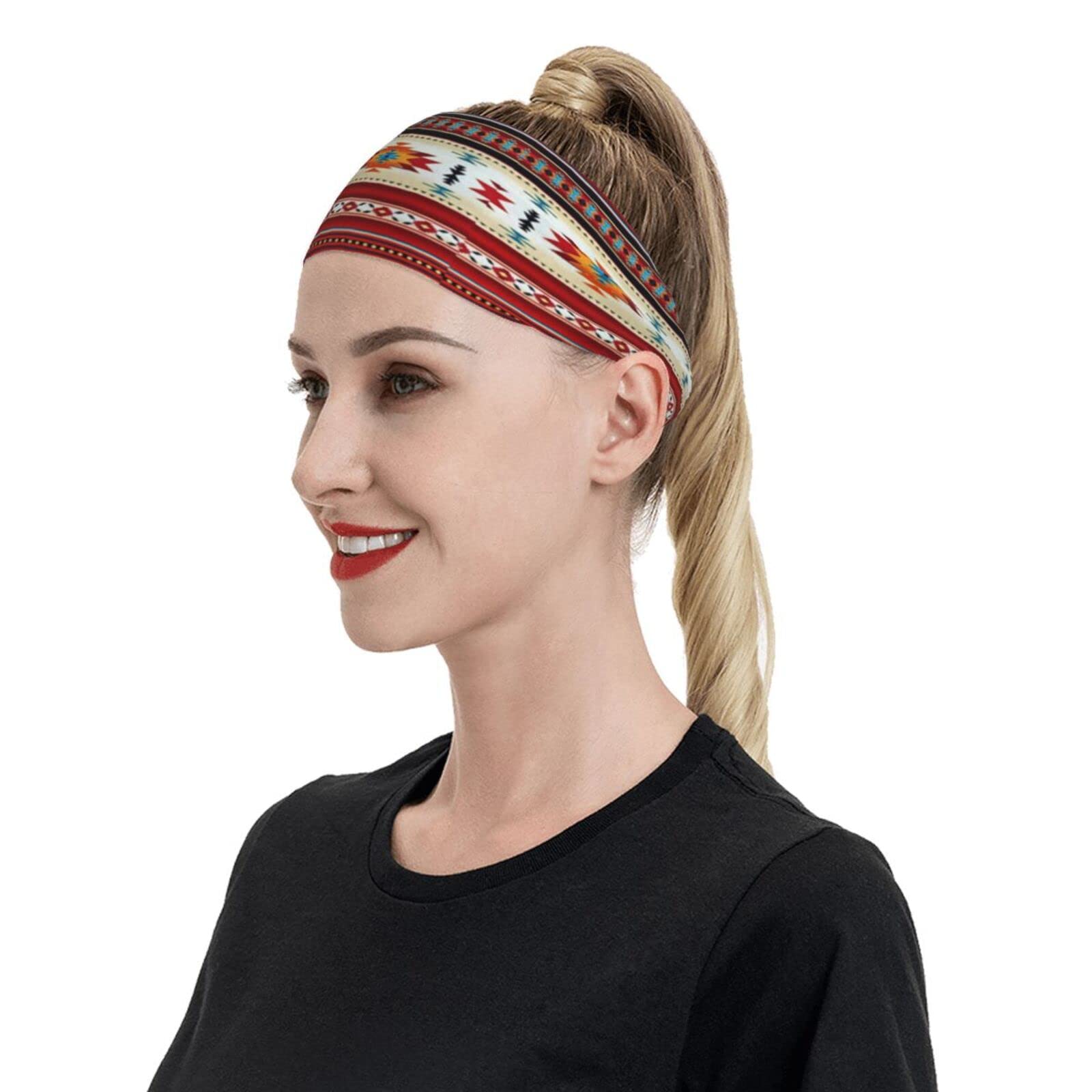 Workout Headband Native Tribal Indian Western Southwestern Head Wrap Cooling Sweatbands