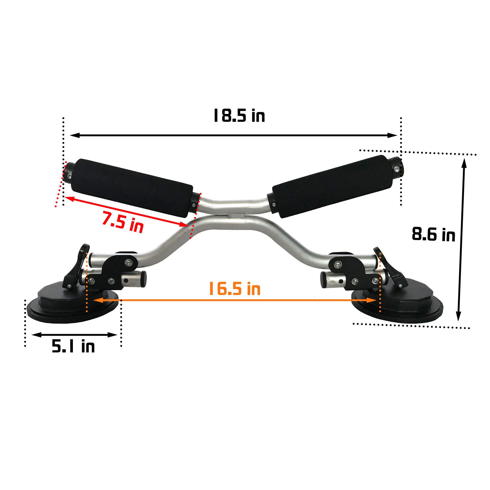 Onefeng Sports Kayak Roller with 3 Stronger Suction Cup Boat Roller Assist Loader Help You to Load The Boat to Car Top Easily