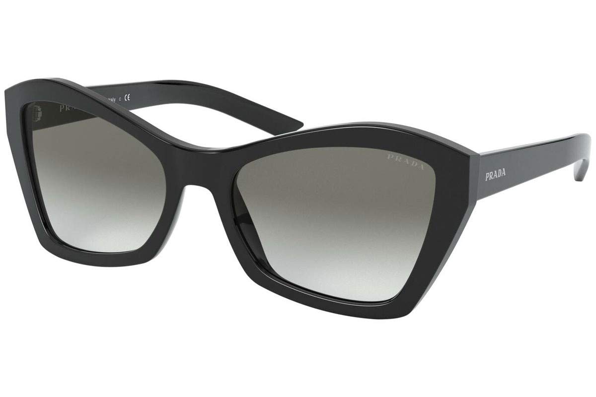 Prada PR 07XS 1AB0A7 Black Plastic Butterfly Sunglasses Grey Gradient Lens