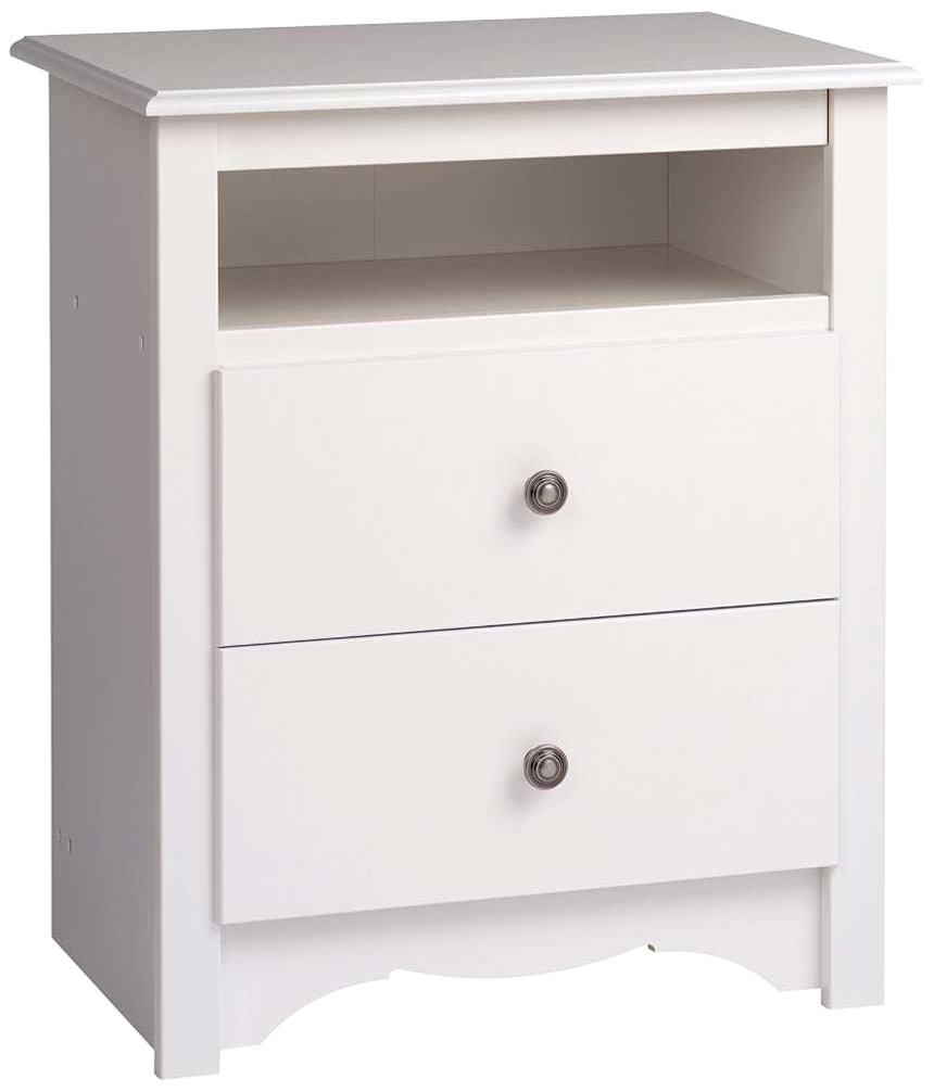 Prepac Stylish Full/Queen Headboard with 3 Compartments Monterey 2 Drawer Nightstand