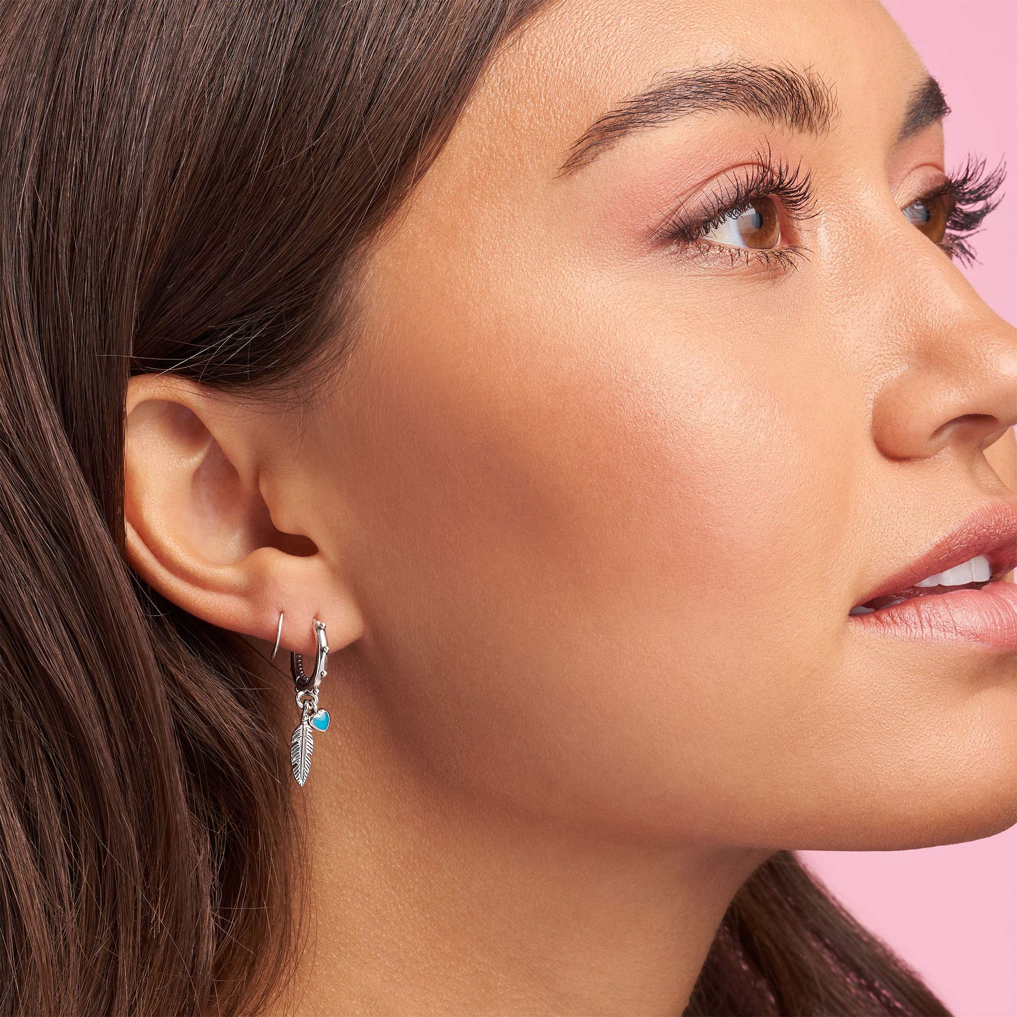 Pandora Jewelry Spiritual Feathers Sterling Silver Earrings