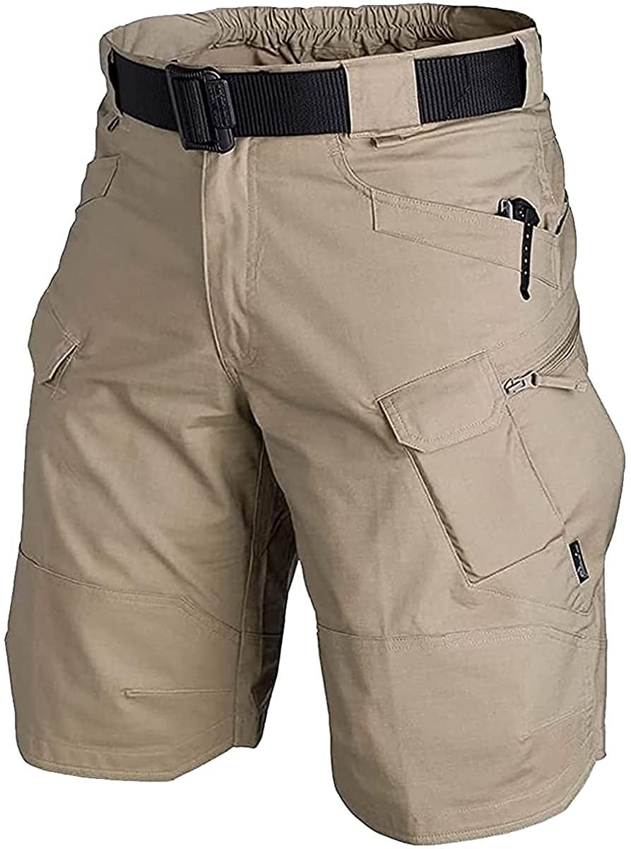 URBEST Tactical Shorts for Men Waterproof Breathable Quick Dry Hiking Fishing Cargo Shorts with Multi Pockets(NO Belt)