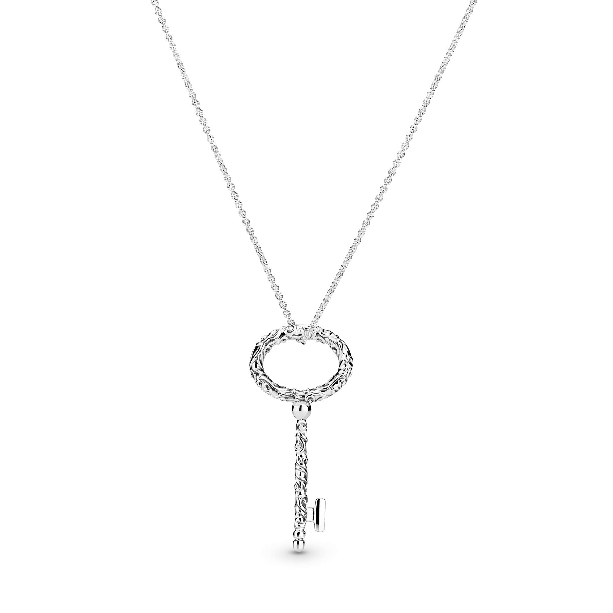 Pandora Jewelry Regal Key Sterling Silver Necklace, 35.4"