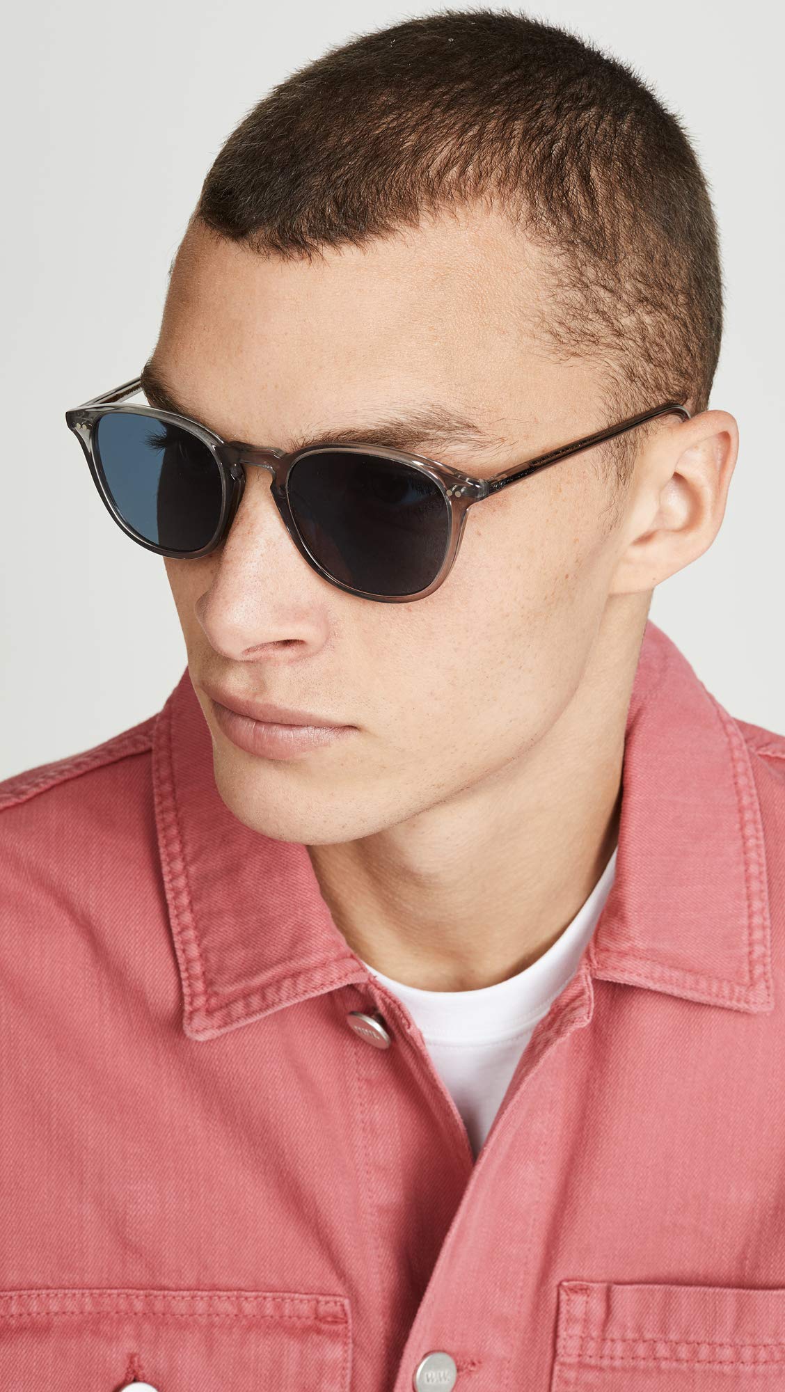 Oliver Peoples Eyewear Men's Forman LA Polarized Sunglasses, Workman Grey/Blue Polar, One Size