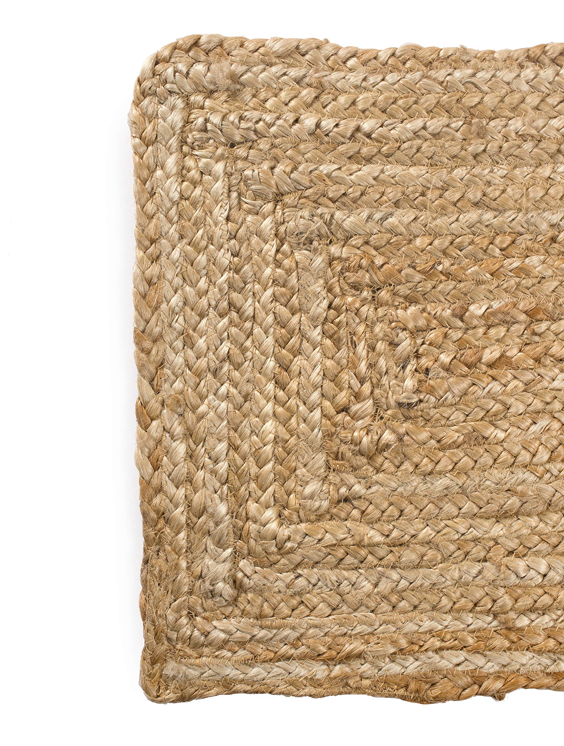 Natural Jute Braided Placemat (13 X 48 inches) | Hand Woven, Heat Resistant Thick Hot Mat for Table | Rectangle Jute Tablemat Coaster for Dining | Farmhouse Table Mat | Rustic Vintage Table Runner