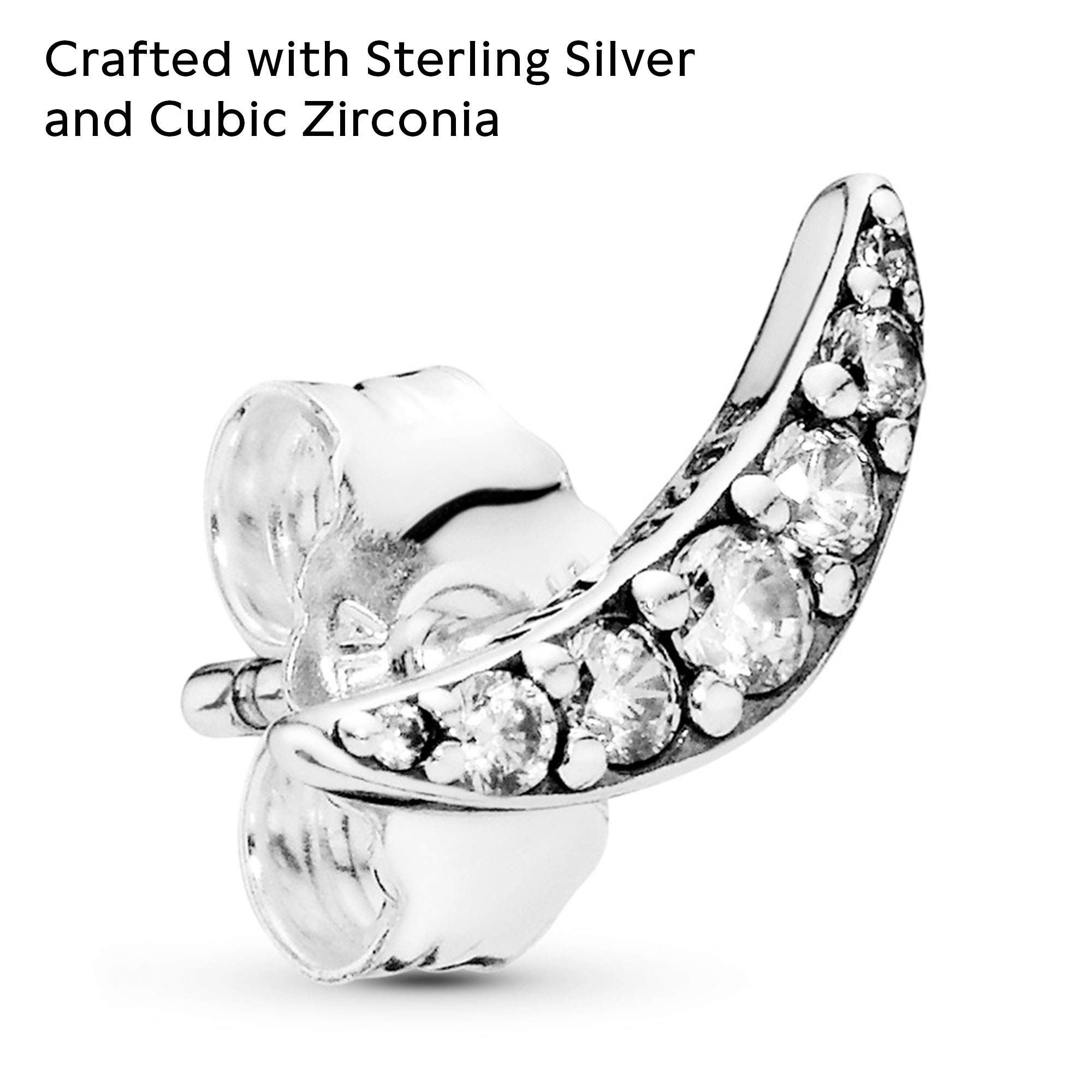 Pandora Jewelry Sparkling Crescent Moon Cubic Zirconia Earrings in Sterling Silver
