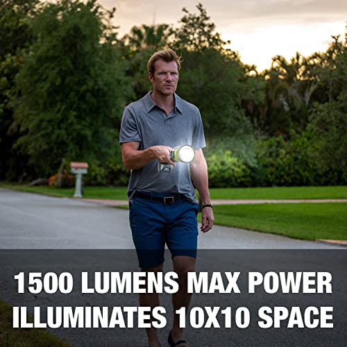Sun Joe 24V-1500FL-CT 24V IONMAX Cordless 1500-Max Lumen LED Handheld Flashlight/Spotlight/Floodlight, 700-Yard Illumination, 90-Degree Pivot Head, Belt Hook, Tool Only, Green