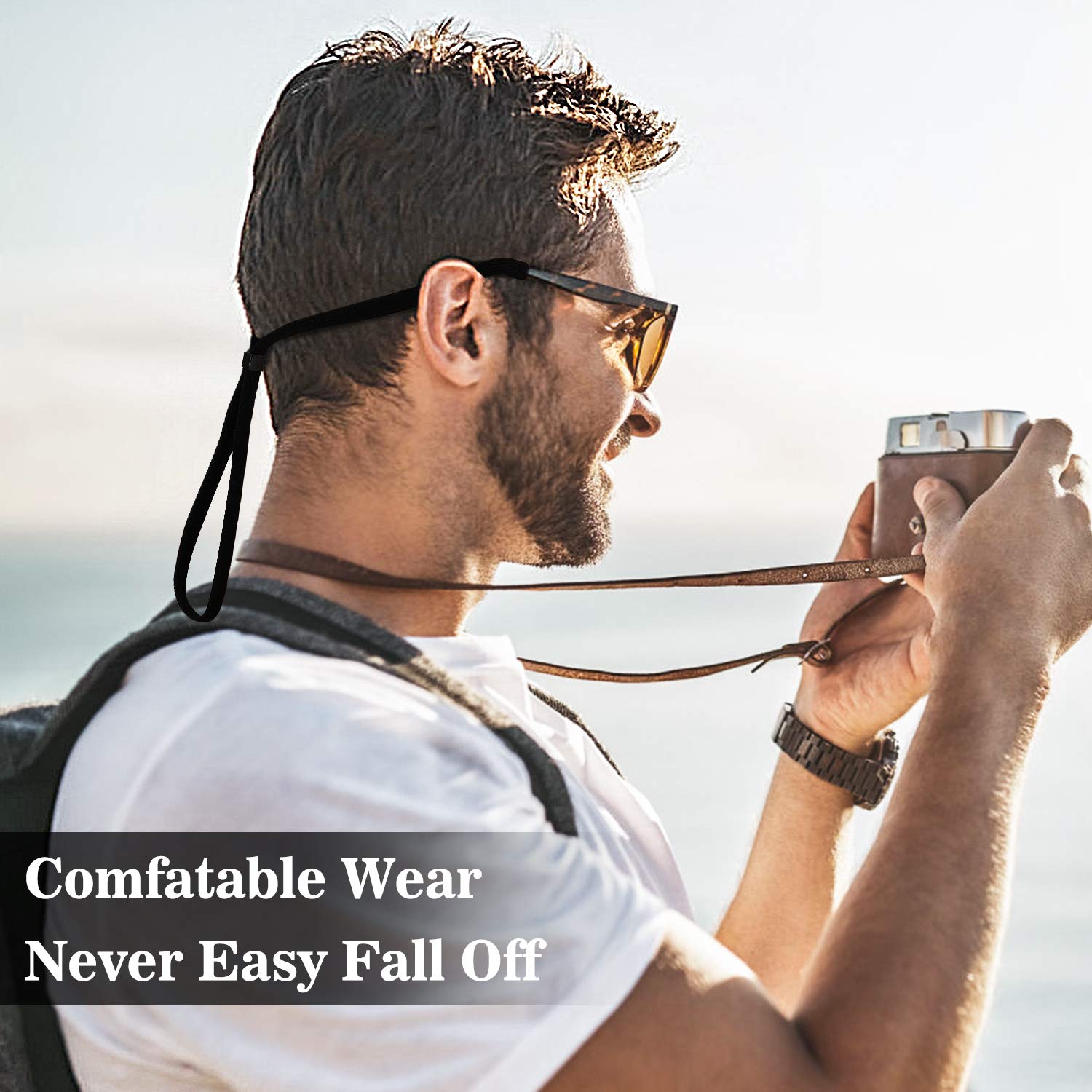 ONME Glasses Strap, Eye Glasses String Holder, Sports Sunglasses Strap for Men Women, Eyeglass Holders Around Neck, Adjustable Rope Eyewear Retainer, Pack of 6