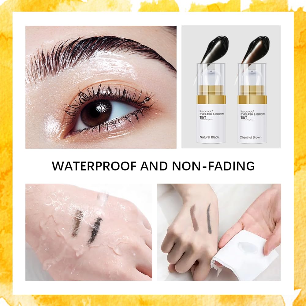 Professional 2-in-1 Eyebrow Tinting Kit - Dark Brown Long-Lasting Instant Brow Coloring Easy to Use Includes Eyelash & Eyebrow Kit (Chestnut Brown)