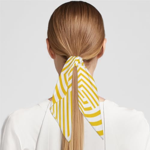 OHIKUETY Zig Zag Pattern Head Scarf for Women - Lightweight & Luxurious Like Silk Satin Scarf for Hair Wrapping at Night Bandana for Sleeping 35 Inch Square Scarf