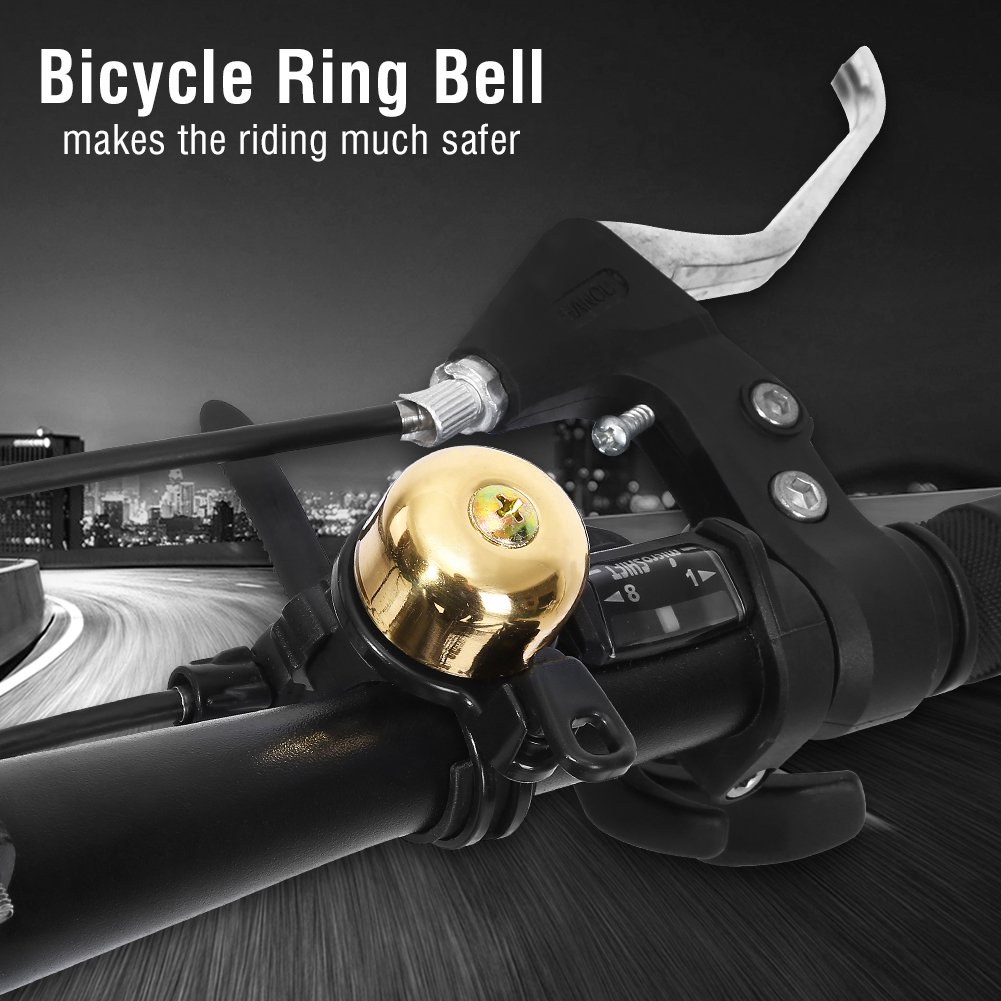 Owlike Brass Vintage Bicycle Bell, Loud Horn Black Mountain Bike Ringer Bell for Kids and Adults