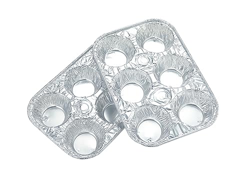 Waytiffer (10pack Muffin Pan | 6-Cup Cupcake Aluminum Pans Favorite Muffin Tin Size for Baking Cupcakes Muffins and Mini Pies - Standard Size
