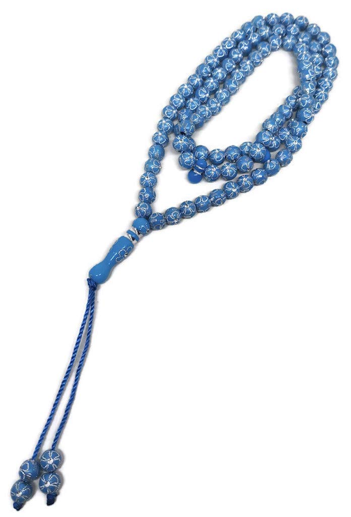 Muslim Tasbih 99 Beads AMN-241 Islam Prayer Rosary Islamic Worship Prayer Misbaha Ceremony Religious Eid Ramadan Gift (Black)