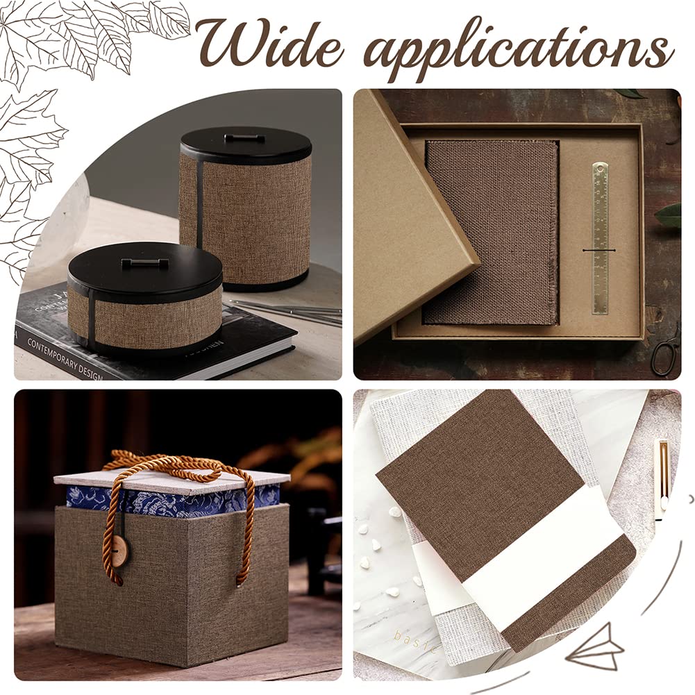 OLYCRAFT 39.4x16.9 Inch Brown Book Binding Cloth Bookcover Fabric Surface with Paper Backed Book Cloth Close-Weave Book Cloth for Book Binding Scrapbooking DIY Crafts