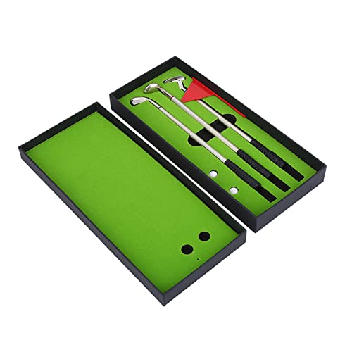 WODSOFTI 3PCS Mini Golf Clubs Ballpoint Pen Set with Golf Balls Flag Stationery Decorations Gift