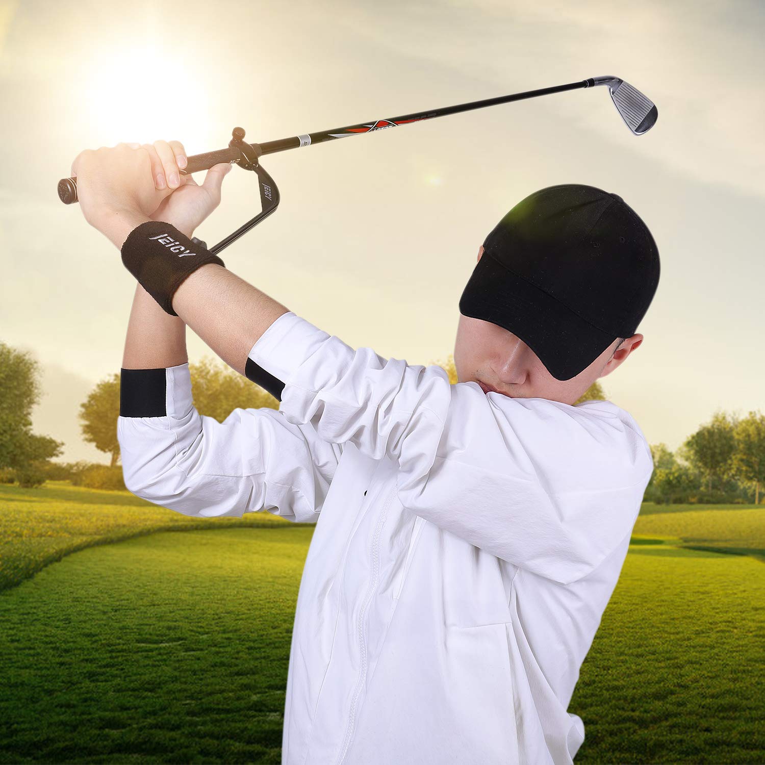 VAAGHANM Golf Swing Trainer Aid Golf Training Aids to Keep Head Still Golf Training Equipment (Black)