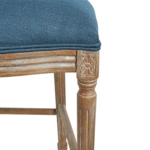 OSP Home Furnishings Lillian Counter Stool with Azure Fabric in Brushed Frame K/D 26"