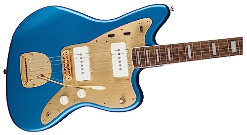 Squier 40th Anniversary Gold Edition Jazzmaster Electric Guitar, with 2-Year Warranty, Lake Placid Blue, Laurel Fingerboard
