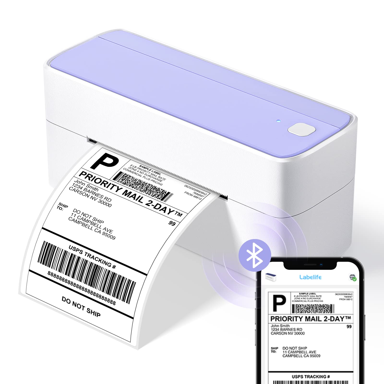 Omezizy Bluetooth Thermal Label Printer - 241BT Wireless Shipping Label Printer, Thermal Printer for Shipping Labels, Shipping Label Maker, Support iPhone, Android, PC, Compatible with UPS, Shopify