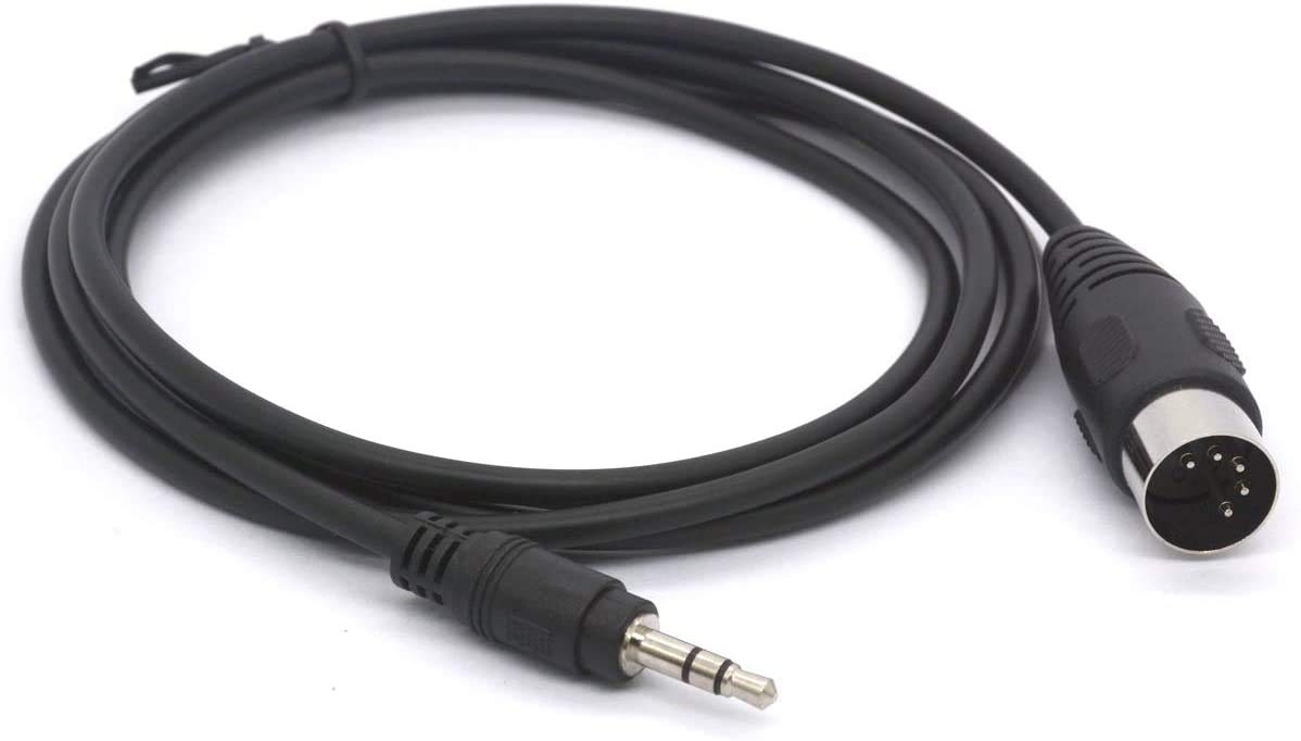 PIIHUSW MIDI Cable, 3.5mm 1/8 inch TRS Stereo Male Jack to 5 Pin Din Plug Converter Cord Audio Cable (1.5meter)