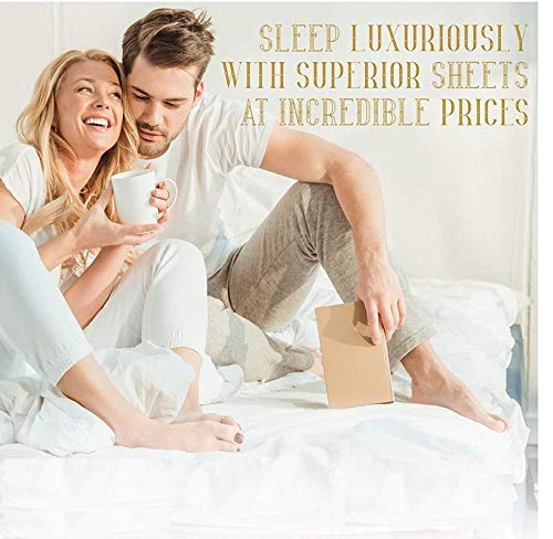 Myrtle Collection Superior Hotel Luxury 1500 Thread Count 4-Piece Bed Sheet Set Authentic Heavy Egyptian Cotton Fits Mattress 15" To 18'' Inch Deep Pocket, King Size, White Color { Style : Solid }