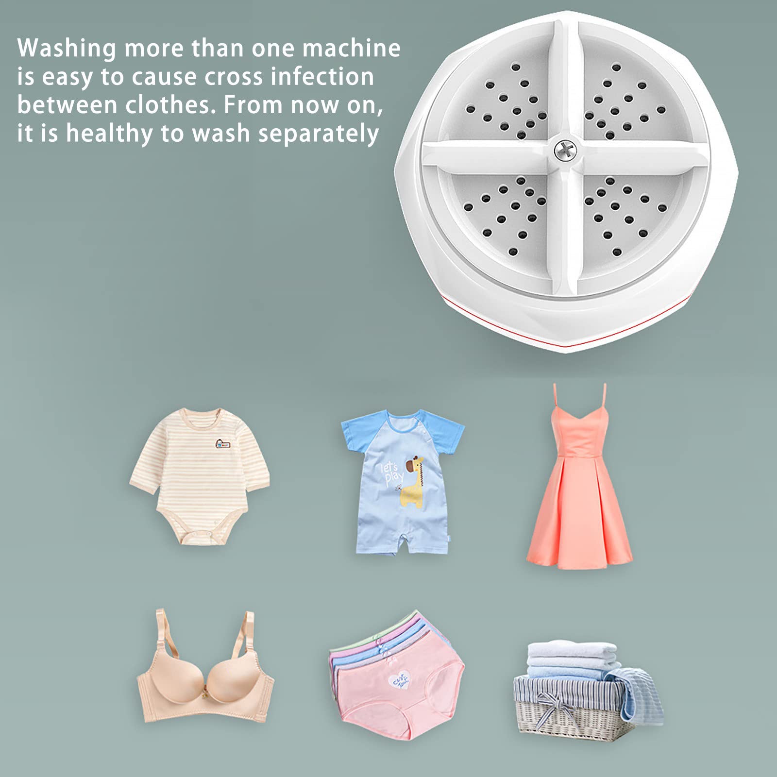 Portable Washing Machine for Sink Mini Dishwasher for Clothes and Dishes Small Washer for Underwear Personal Baby Clothes Towel for Camping Rv Travel & Home USB Interface Connection