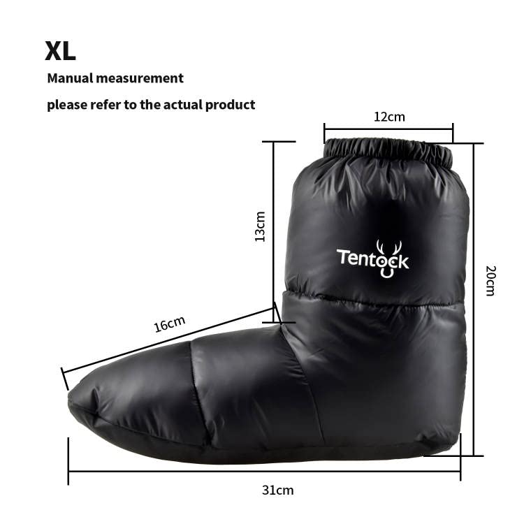 Tentock Camping Down Booties for Men Women Ultralight Waterproof Winter Down Socks for Skiing Snowboarding Indoor(XL)