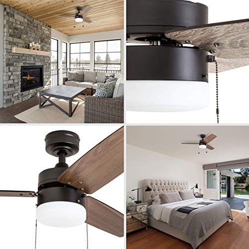 Prominence Home 51015 Reston Farmhouse Ceiling Fan, 42", Bronze (Renewed)