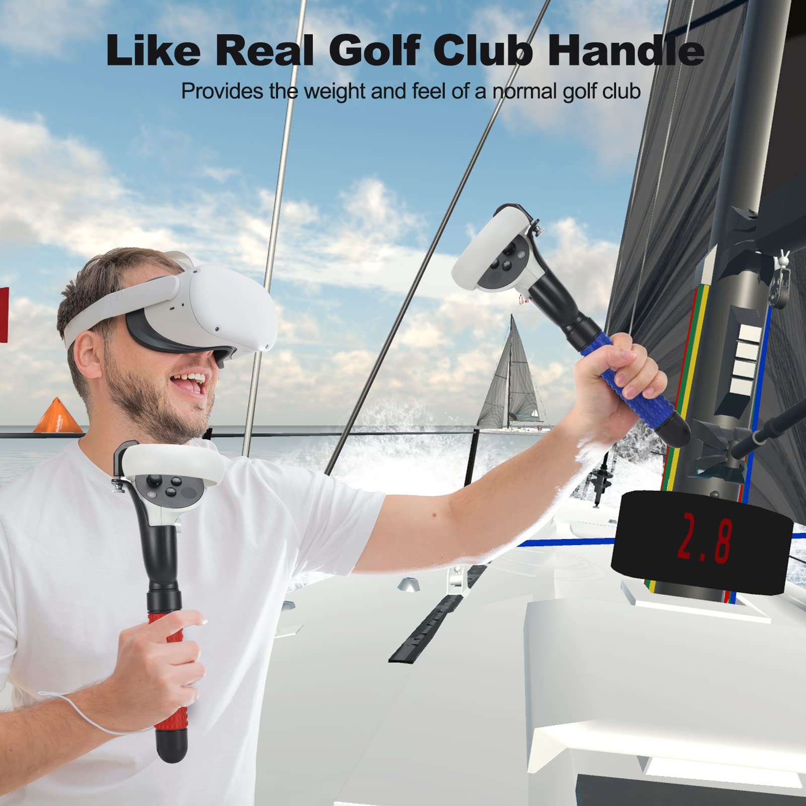 VR Games Accessories for Meta Quest 2 Facial Interface and Beat Saber Golf Club Fishing Accessory Enhance Immersive Experience