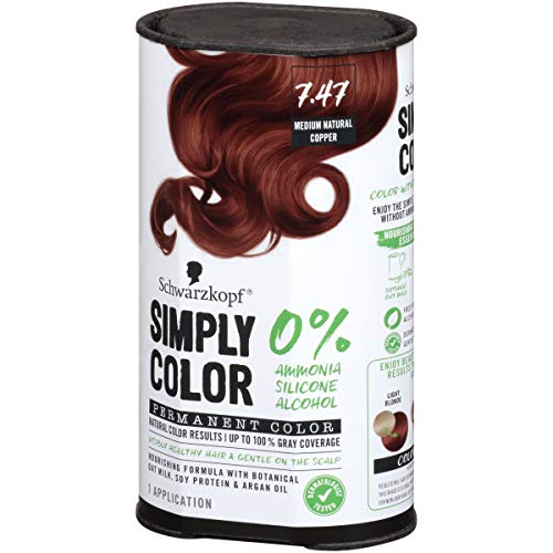 Schwarzkopf Simply Color Permanent Hair Color, 7.47 Medium Natural Copper, 1 count